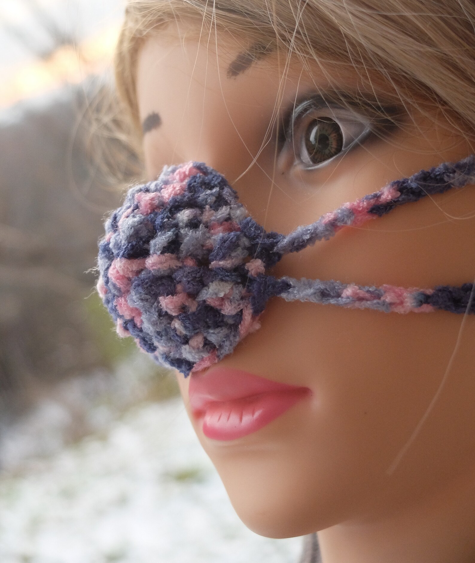Lovely Nose Hat Blue Pink Nose Warmer Sweet Nosie Cold Nose - Etsy