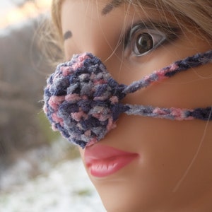Lovely Nose Hat, Blue Pink Nose Warmer, Sweet Nosie, Cold Nose Heater ...