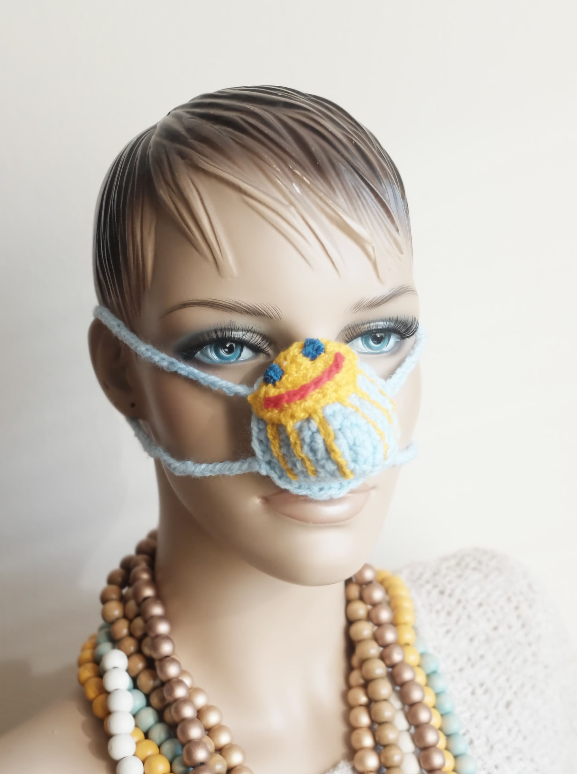 Sunny Nose Hat Crochet Sky Nose Warmer Cold Nose Muff Blue - Etsy