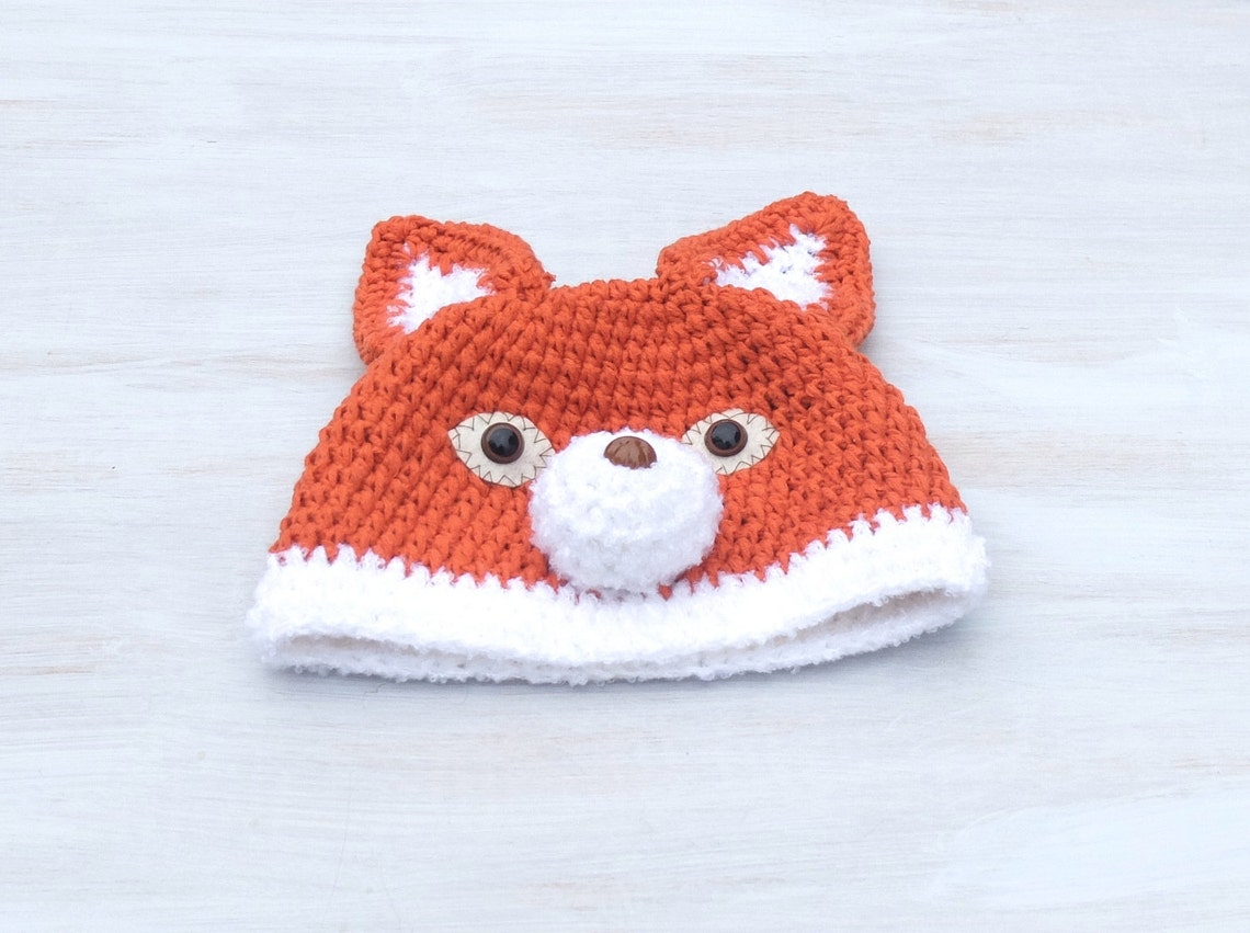 Red Fox Animal Hat Child Hat Beanie Hat Red Fox Hat Hat With Ears ...