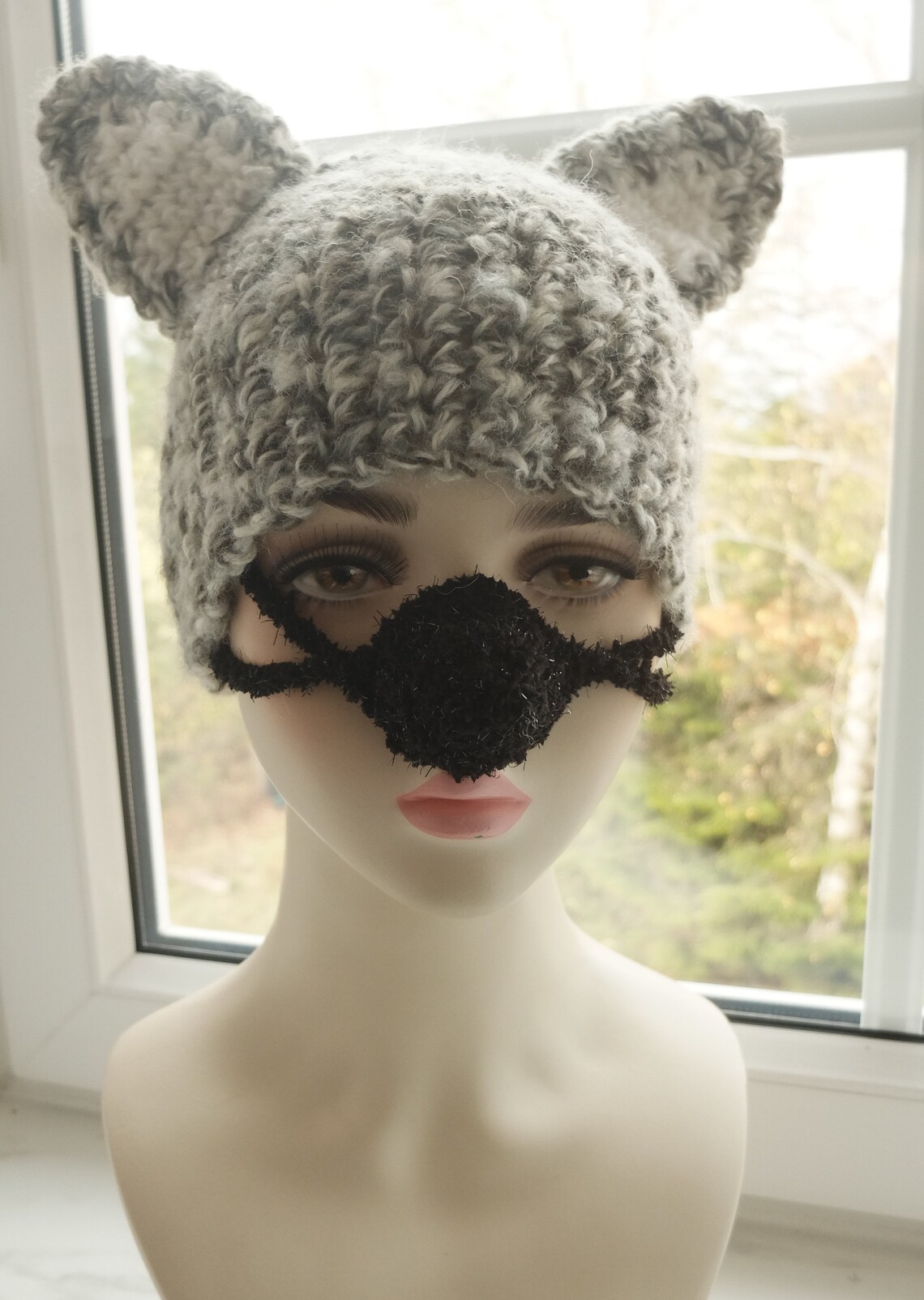 Black Nose Warmer Fluffy Nose Hat Soft Face Heater Small - Etsy