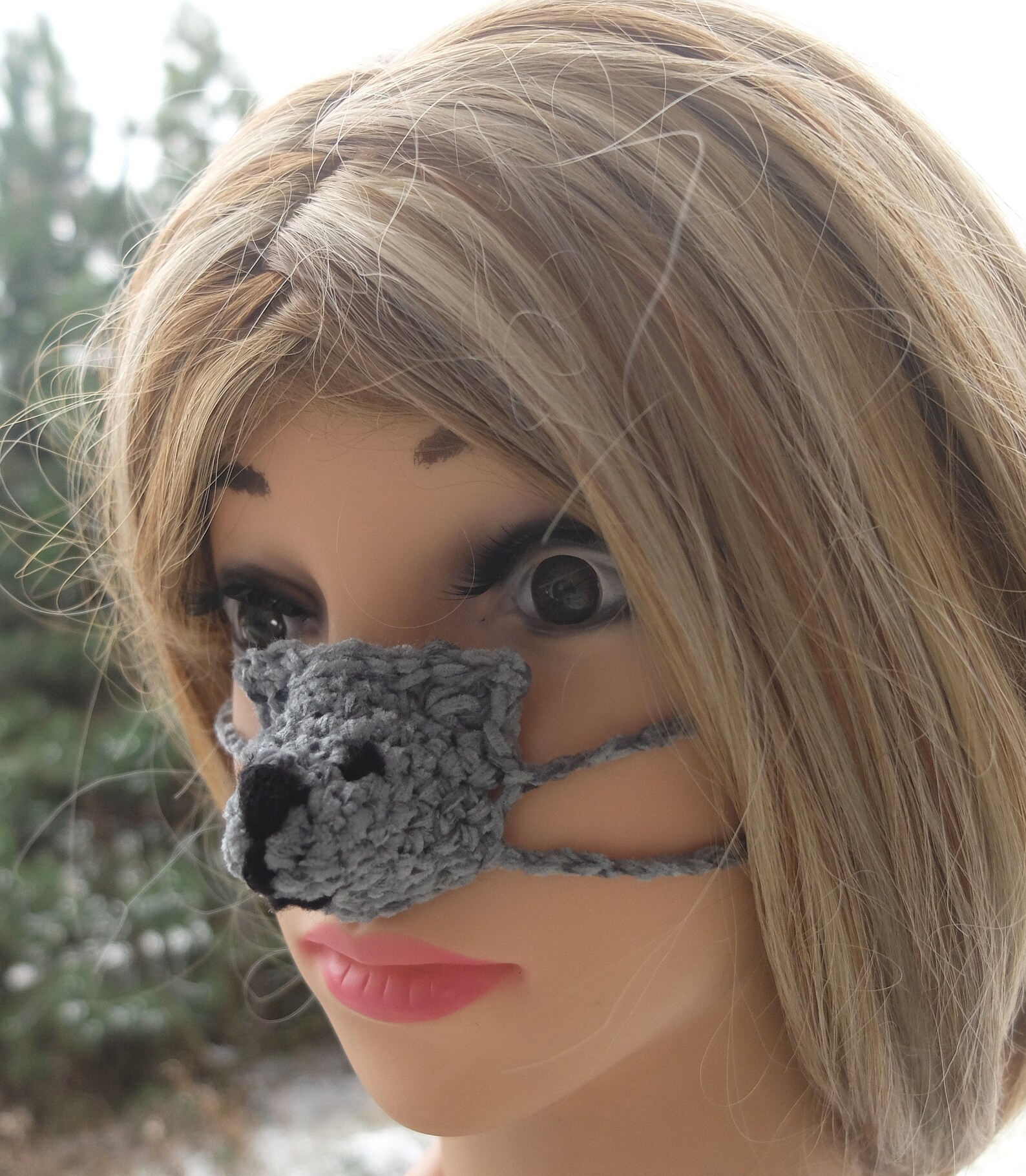 Wolf Nose Warmer Gray Nose Hat Outdoor Sporting Event | Etsy
