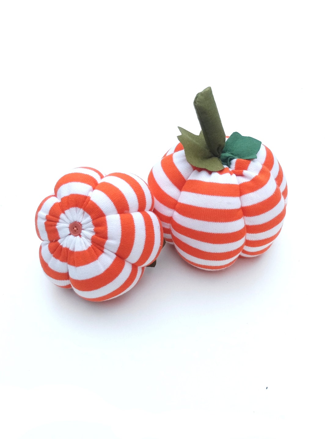 Striped Pumpkin, Stuffed Textile Pumpkin, Halloween Decor, Thanksgiving ...