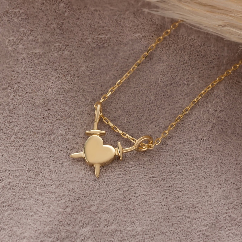 Heart and Sword Necklace - Etsy