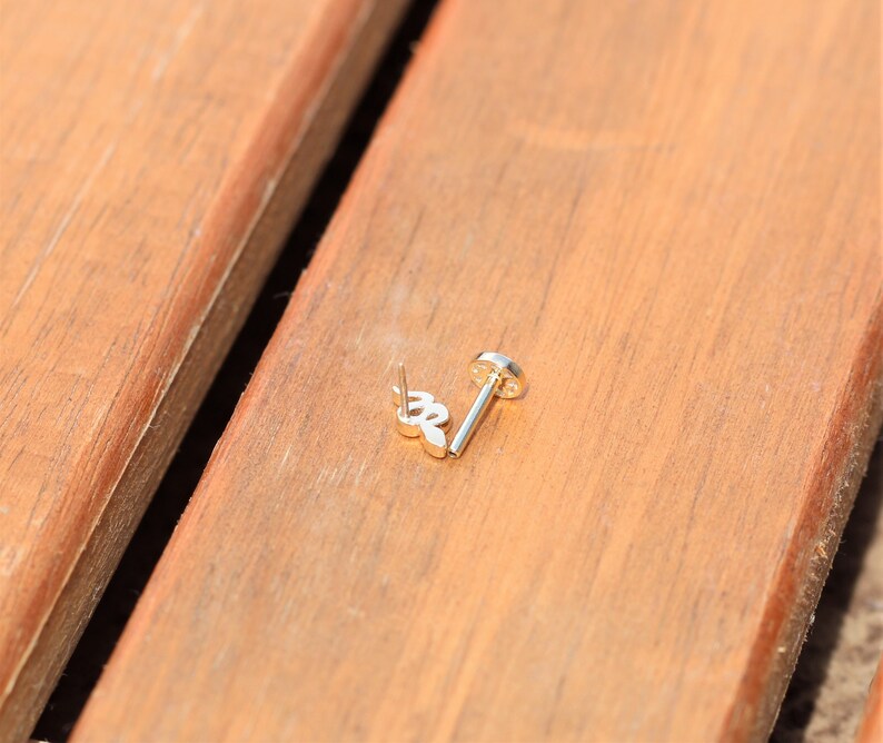 Dainty 14k Solid Gold Delicate Snake Figure Screwback Ear Piercing/stud ...