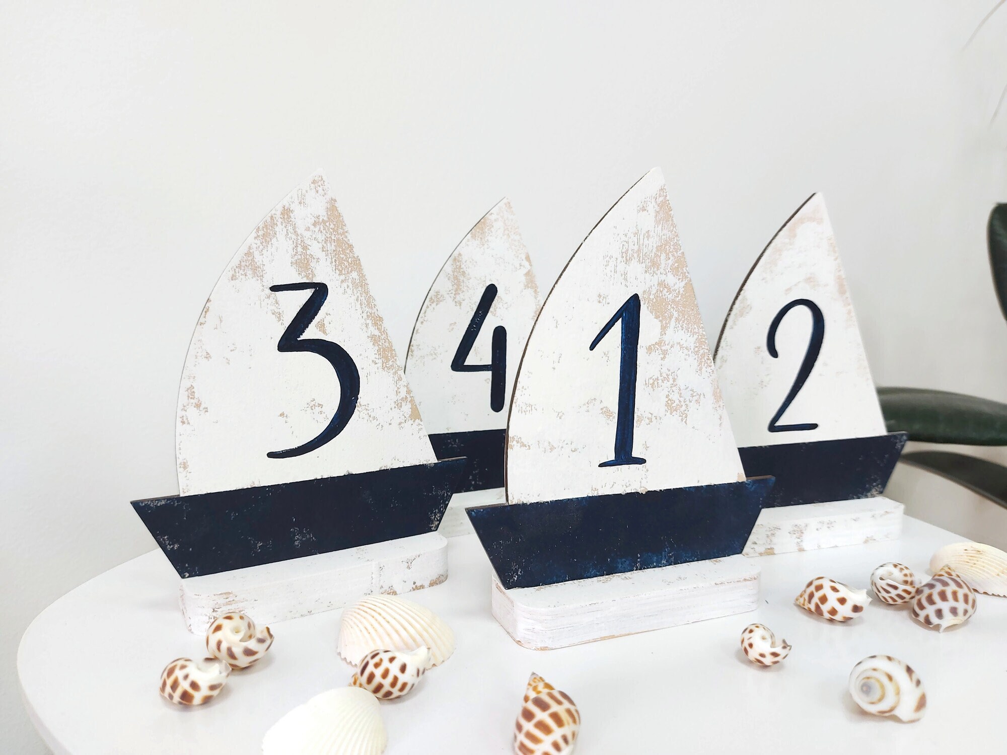 Table Numbers Wedding Beach Theme Wedding Wood Sailboat Navy Ocean ...