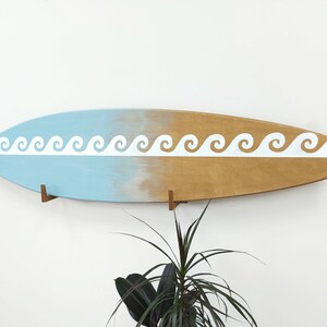 Surfboard Wall Art Decor With Waves Wooden Surf Home Decor Vintage ...