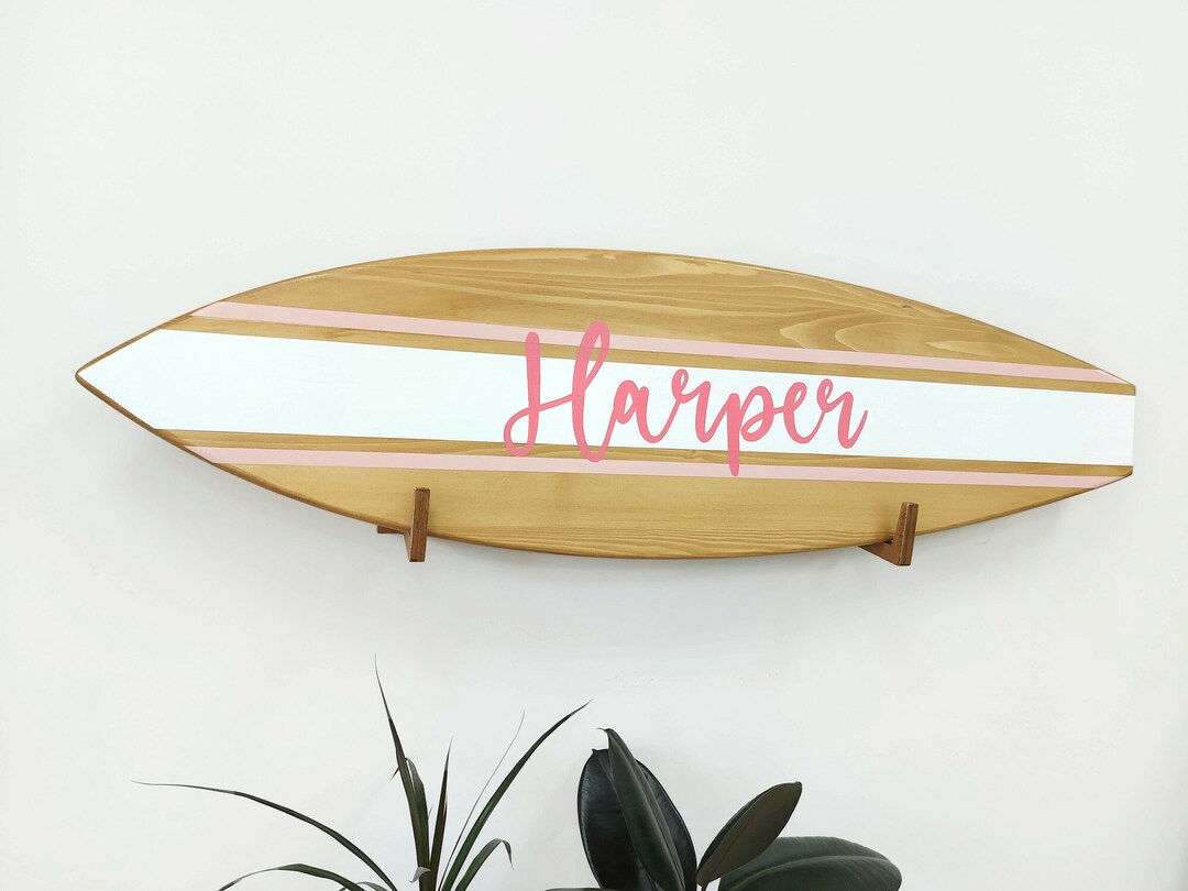 Personalized Surfboard Name Sign - Baby Room Wall Art Decor - Unique ...