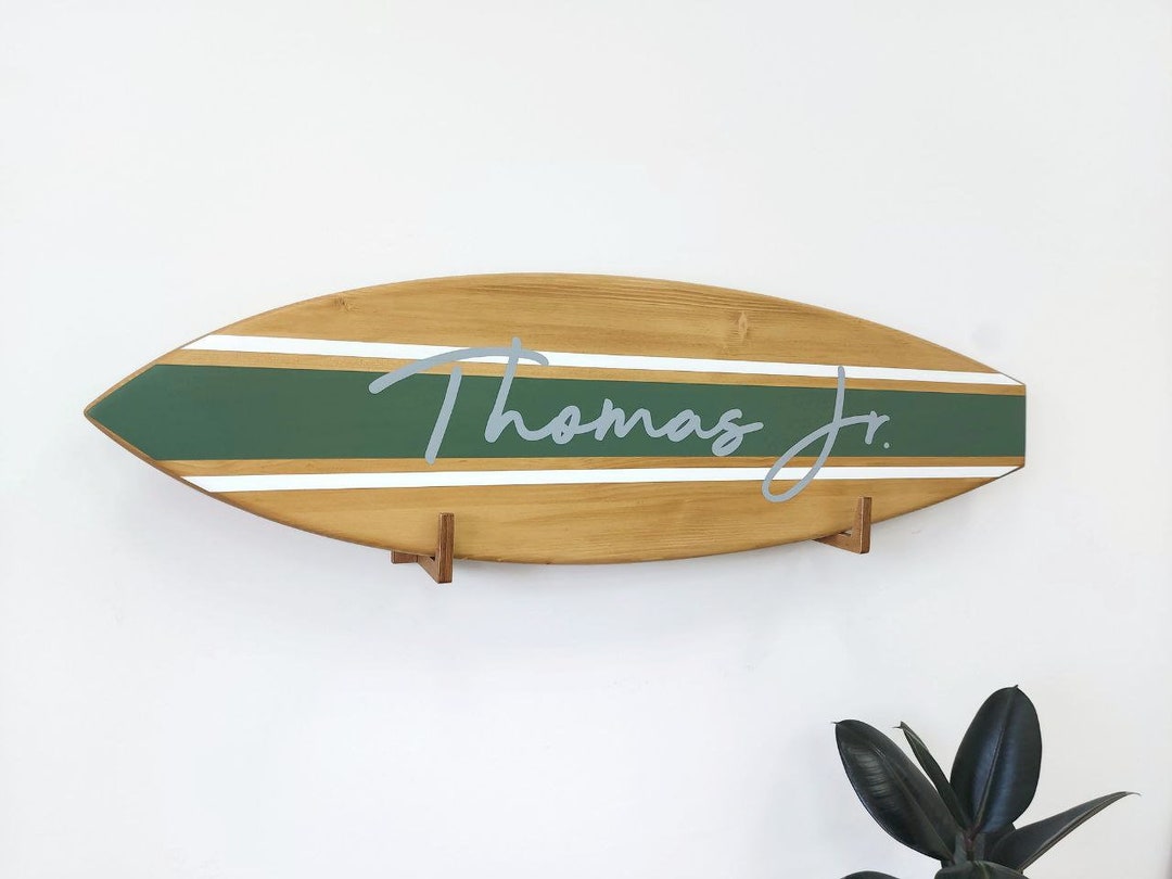 Surfboard Name Sign Wall Art Decor Nautical Nursery Above Crib Sign ...