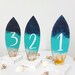 Table Numbers for Beach Wedding in Surfboard Shape Ocean Inspired ...