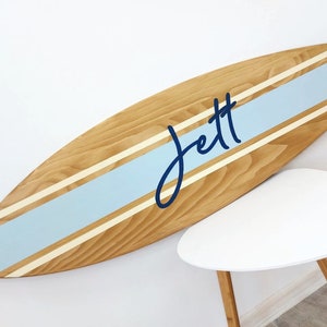 Wood Surfboard Wall Art - Above Crib Sign - Personalized Surfboard Name ...