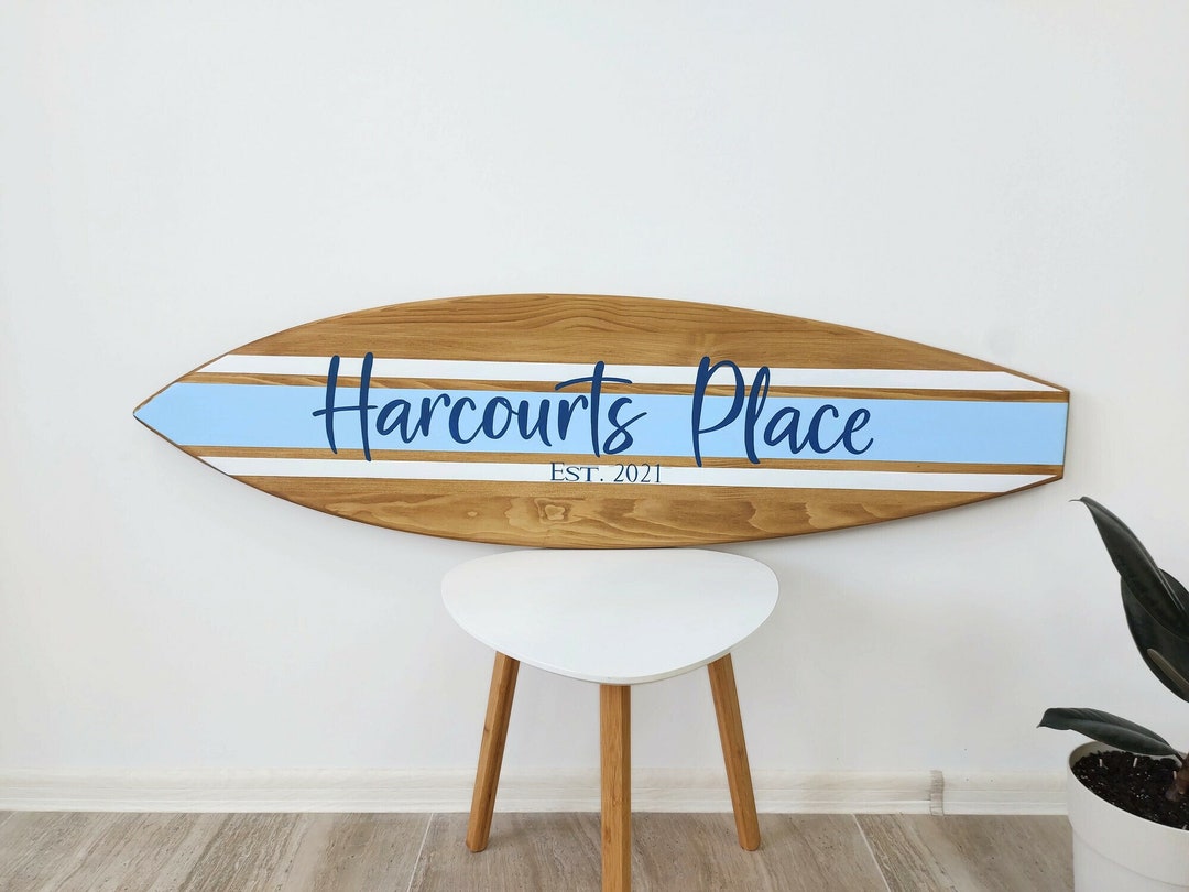 Custom Surfboard Wall Art Sign - Personalized Surf Name Decor - Wooden ...