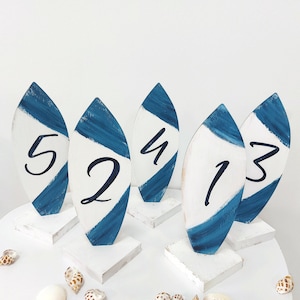 Surfboard Table Numbers for Beach Wedding Ocean Inspired Nautical Event ...