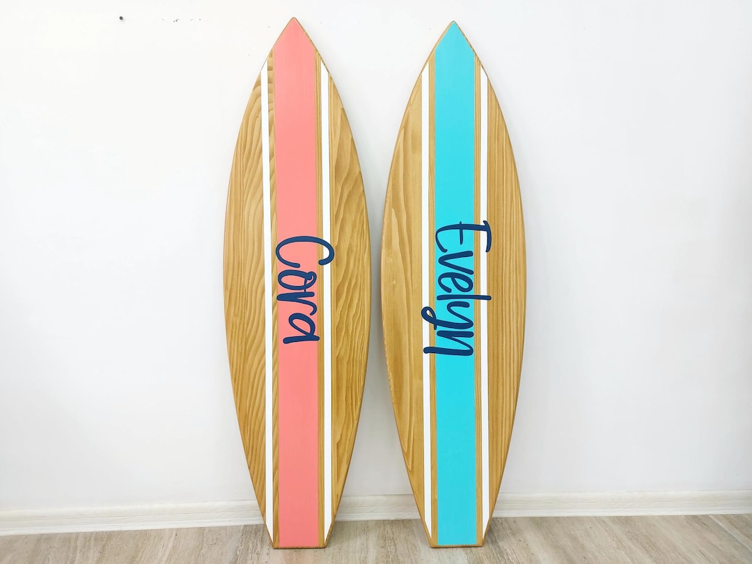 Custom Name Surfboard Sign for Girls Room – Nursery Wall Art – Coastal ...