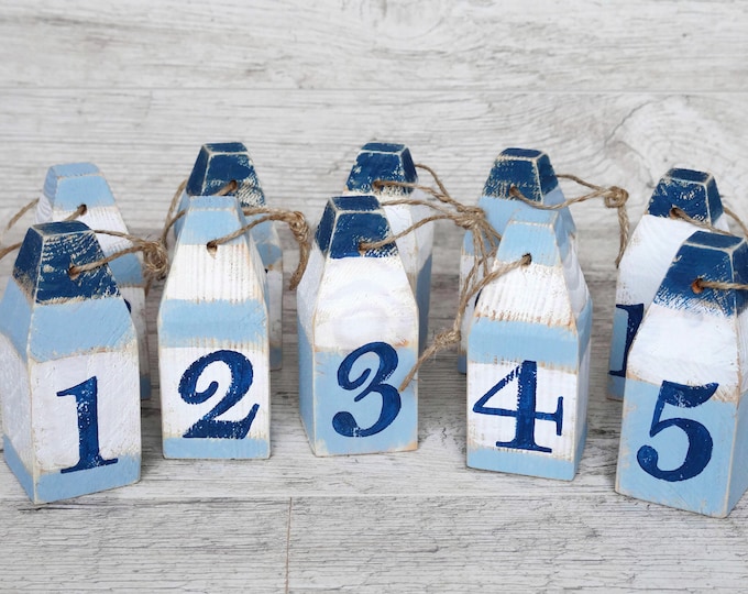 Table Numbers Wedding Beach Theme Wedding Wood Sailboat Navy Ocean ...