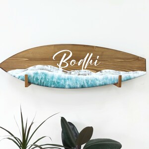 Personalized Surfboard Name Sign With Waves Wood Surfboard Wall Art ...