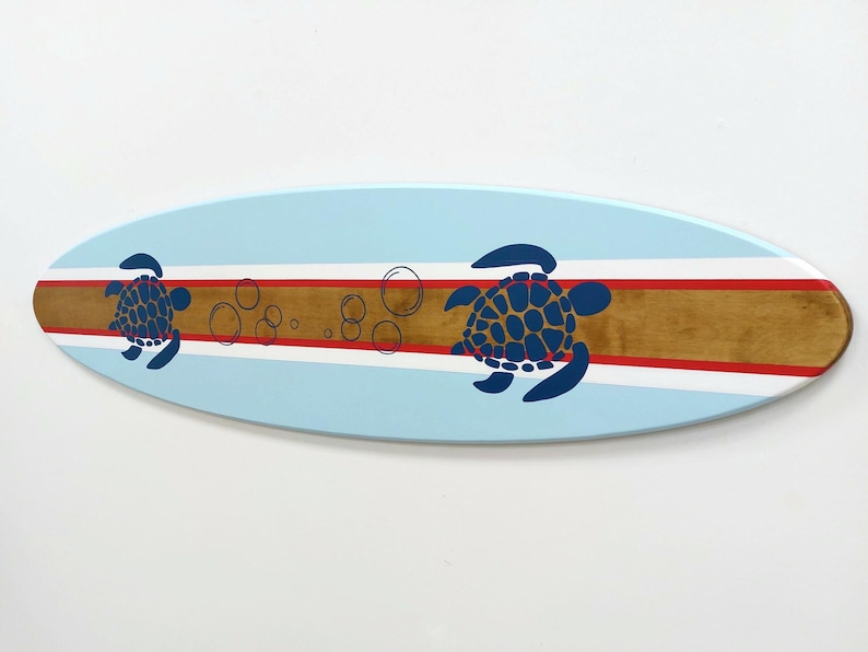 Surfboard Wall Art Decor With Sea Turtles Surf Sign Hawaiian Decor ...