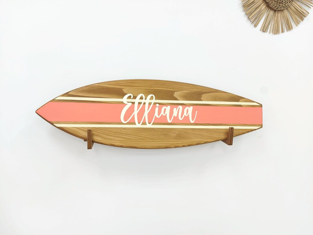 Personalized Surfboard Name Sign for Girl - Baby Room Wall Art Decor ...