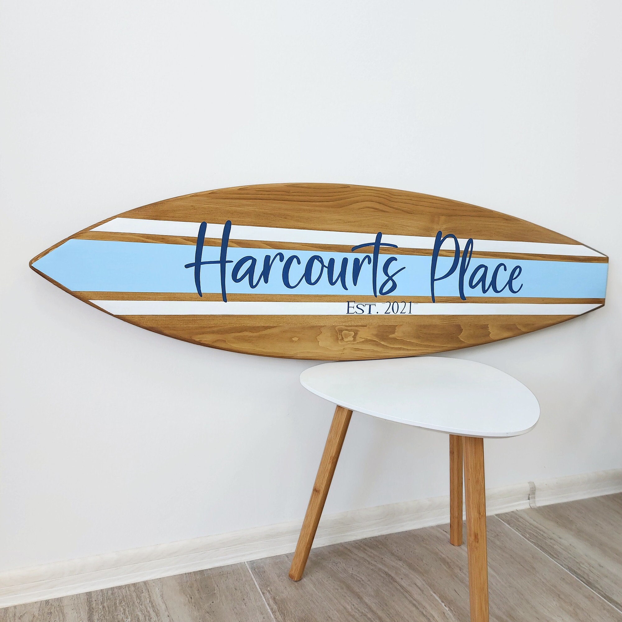 Custom Surfboard Wall Art Sign - Personalized Surf Name Decor - Wooden ...