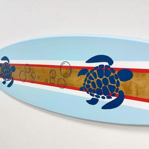 Surfboard Wall Art Decor With Sea Turtles Surf Sign Hawaiian Decor ...