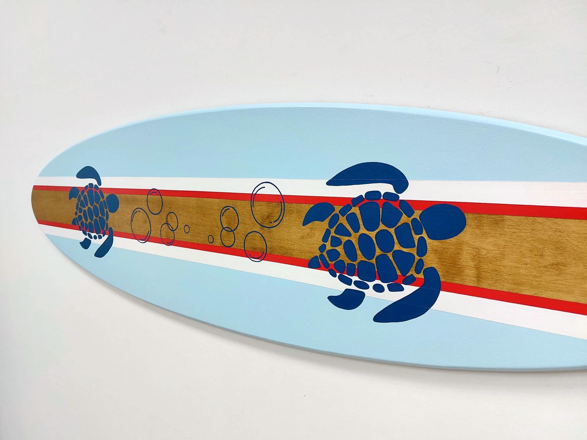 Surfboard Wall Art Decor With Sea Turtles Surf Sign Hawaiian Decor ...