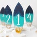 Table Numbers for Beach Wedding in Surfboard Shape Ocean Inspired ...