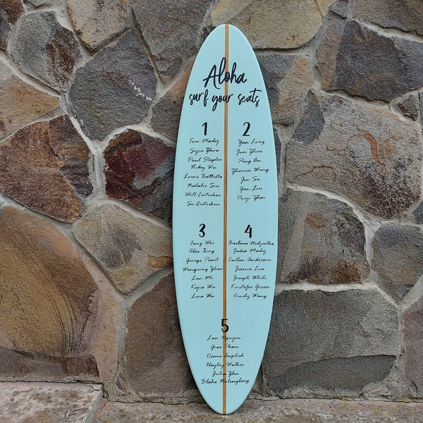 Surfboard Seating Chart Wedding - Etsy