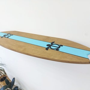 Wood Floating Surfboard Shelf With Sea Turtle Beach Themed Decor - Etsy
