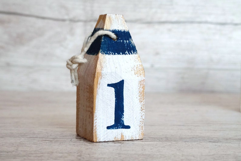 Nautical Wooden Table Numbers - Lobster Buoys - Coastal Centerpieces ...