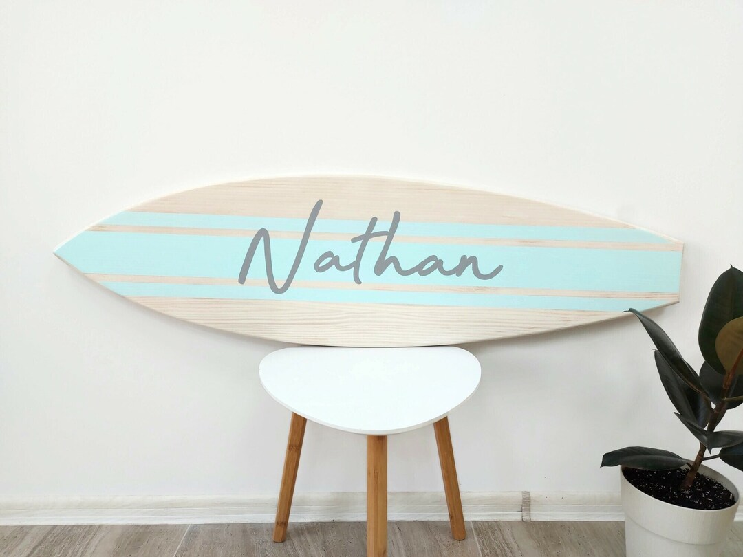 Surf Board Wall Plaque Personalized Sign Wooden Surfboard Decor - Etsy