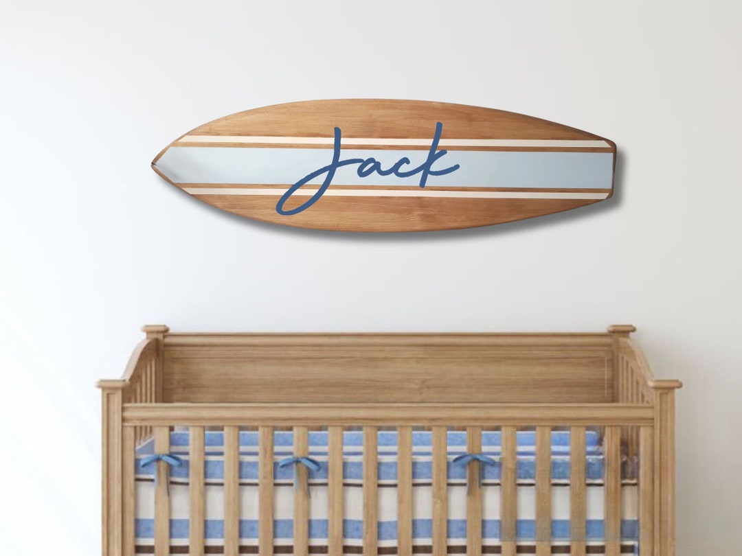 Personalized Surfboard Name Sign - Handcrafted Wood Surfboard Wall Art ...