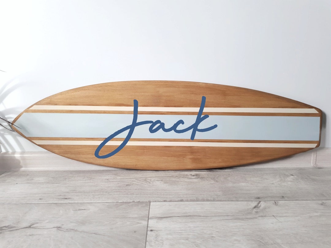 Personalized Surfboard Name Sign Handcrafted Wood Surfboard Wall Art ...