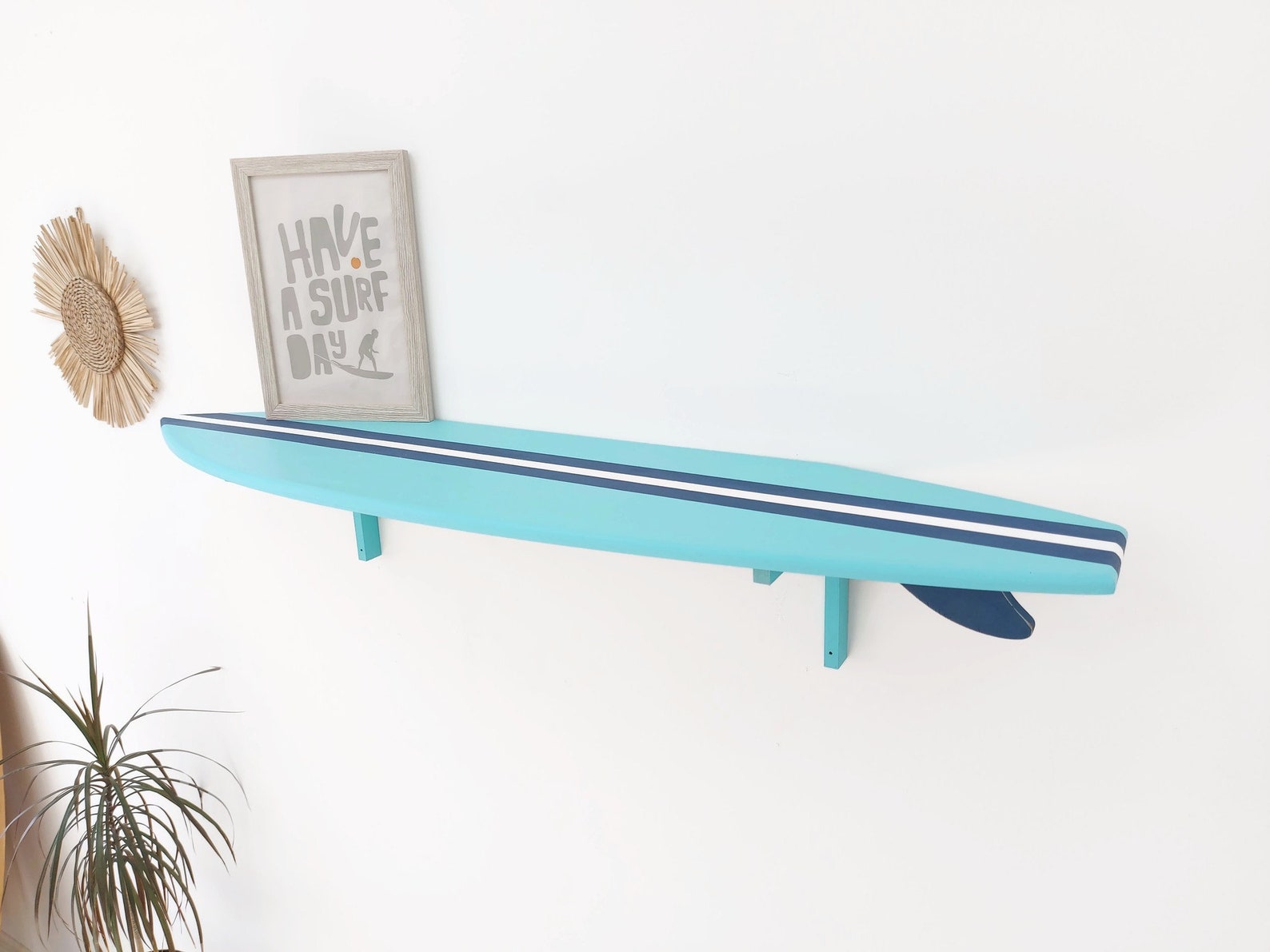 Wood Surfboard Shelf Beach Themed Decor - Etsy