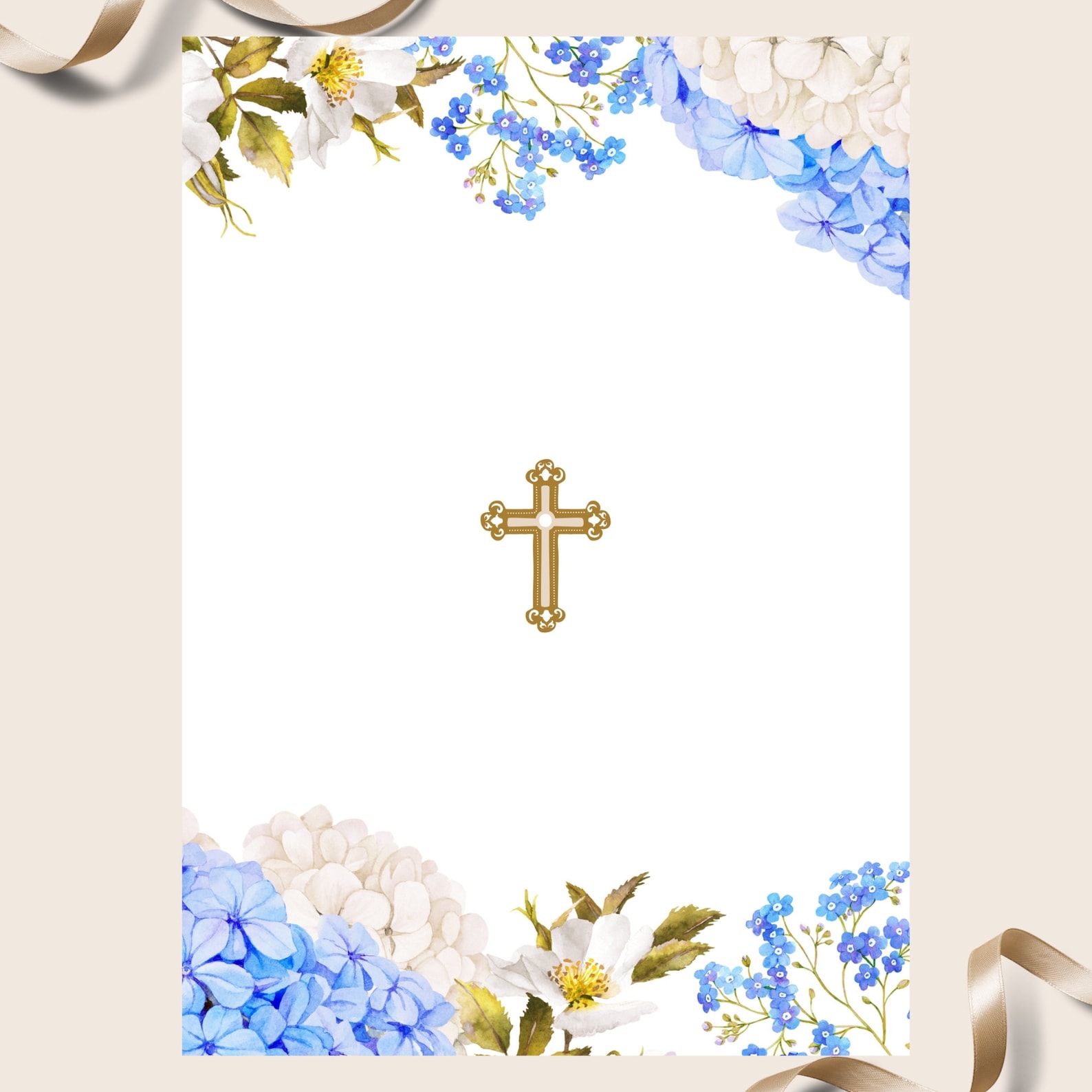 Boy First Holy Communion Invitation Template, Printable Invite for Cute ...