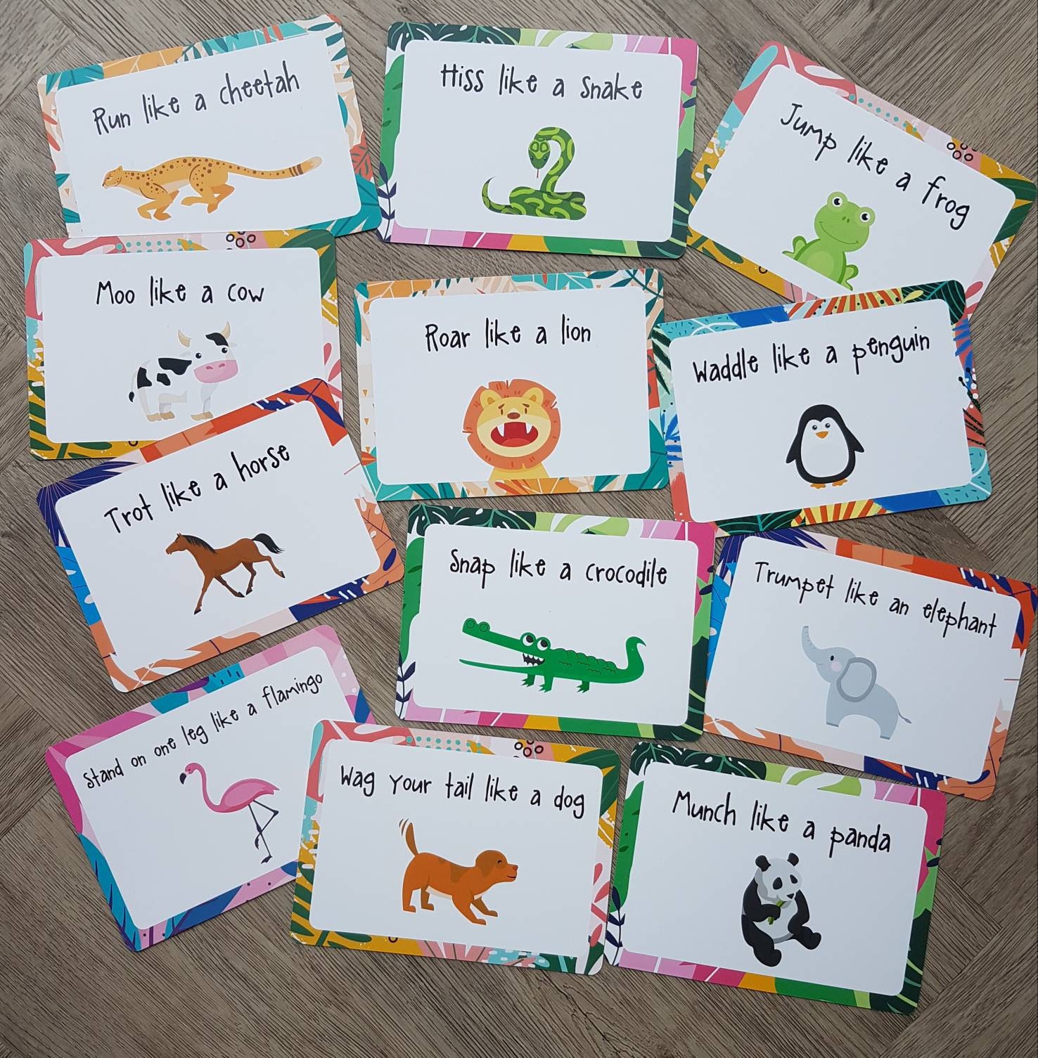 Animal Action Cards - Etsy UK