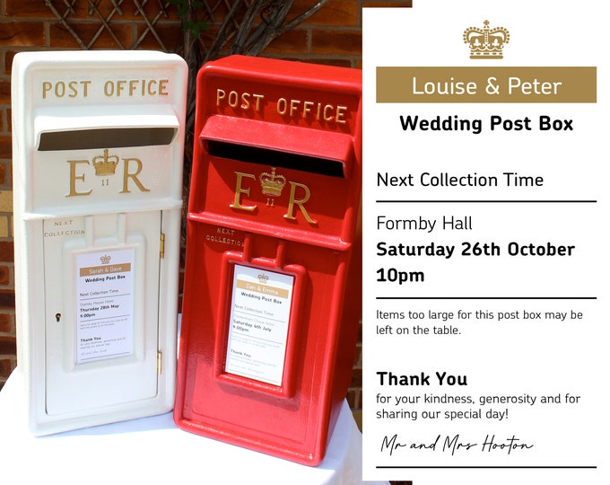 Royal Mail Wedding Post Box Sign/insert | Personalised for Weddings ...