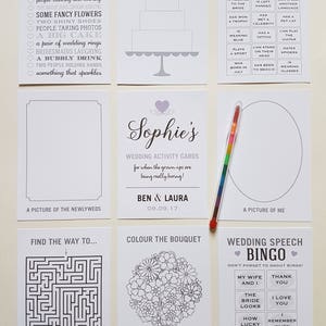 Personalised Kids Wedding Activity Cards - Etsy