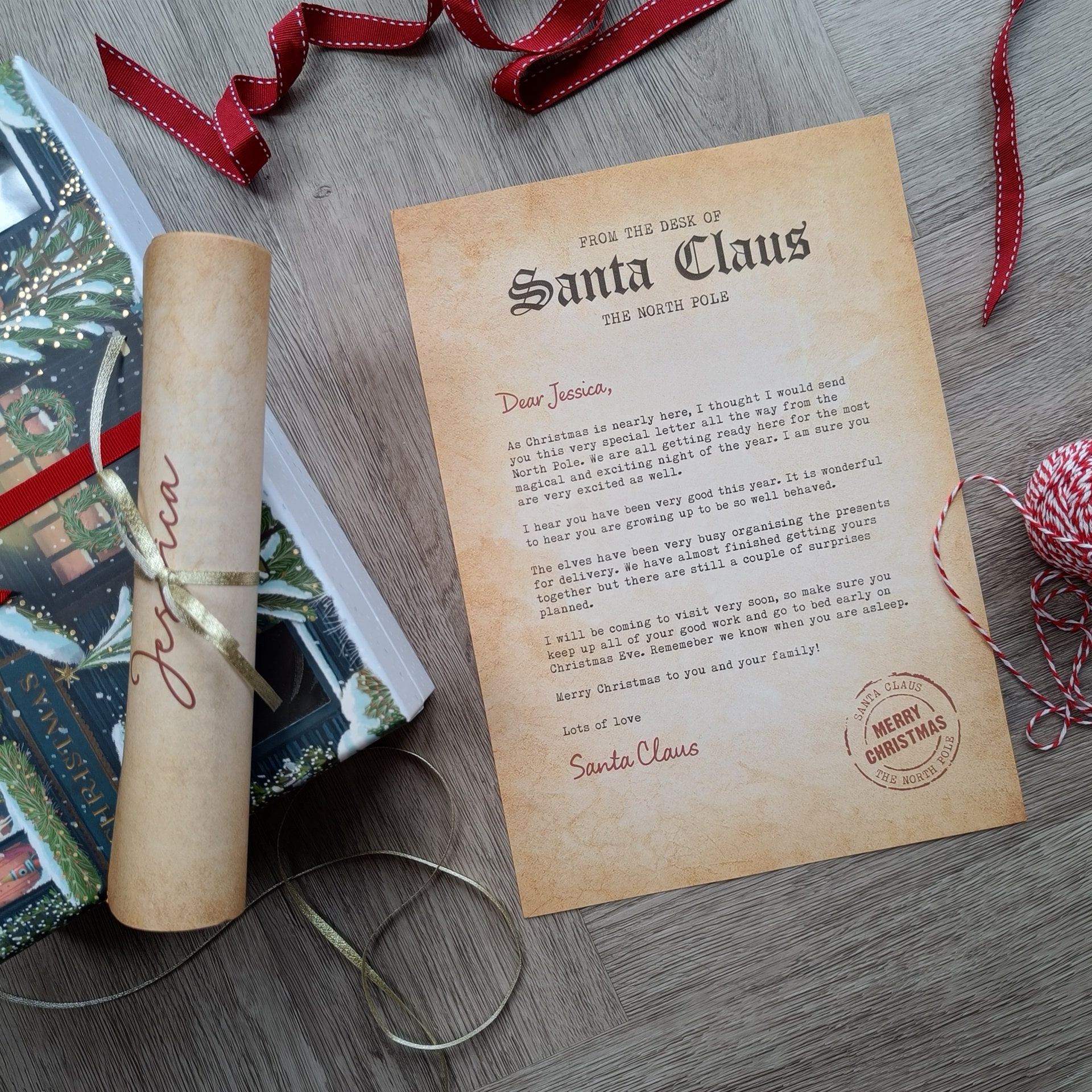 Personalised Scroll Letter From Santa Claus A4 - Etsy