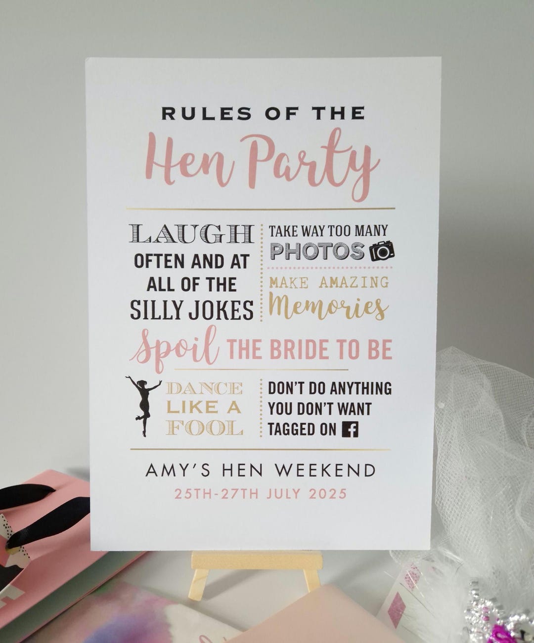 Hen Party Rules Personalised Sign - Etsy