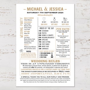 Personalised Wedding Programme Cards - Etsy UK