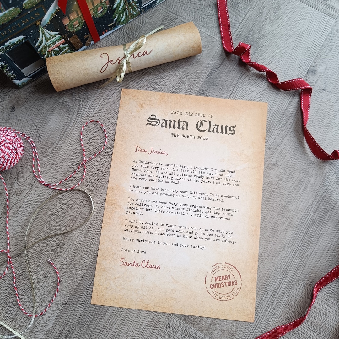 Personalised Scroll Letter From Santa Claus A4 - Etsy UK