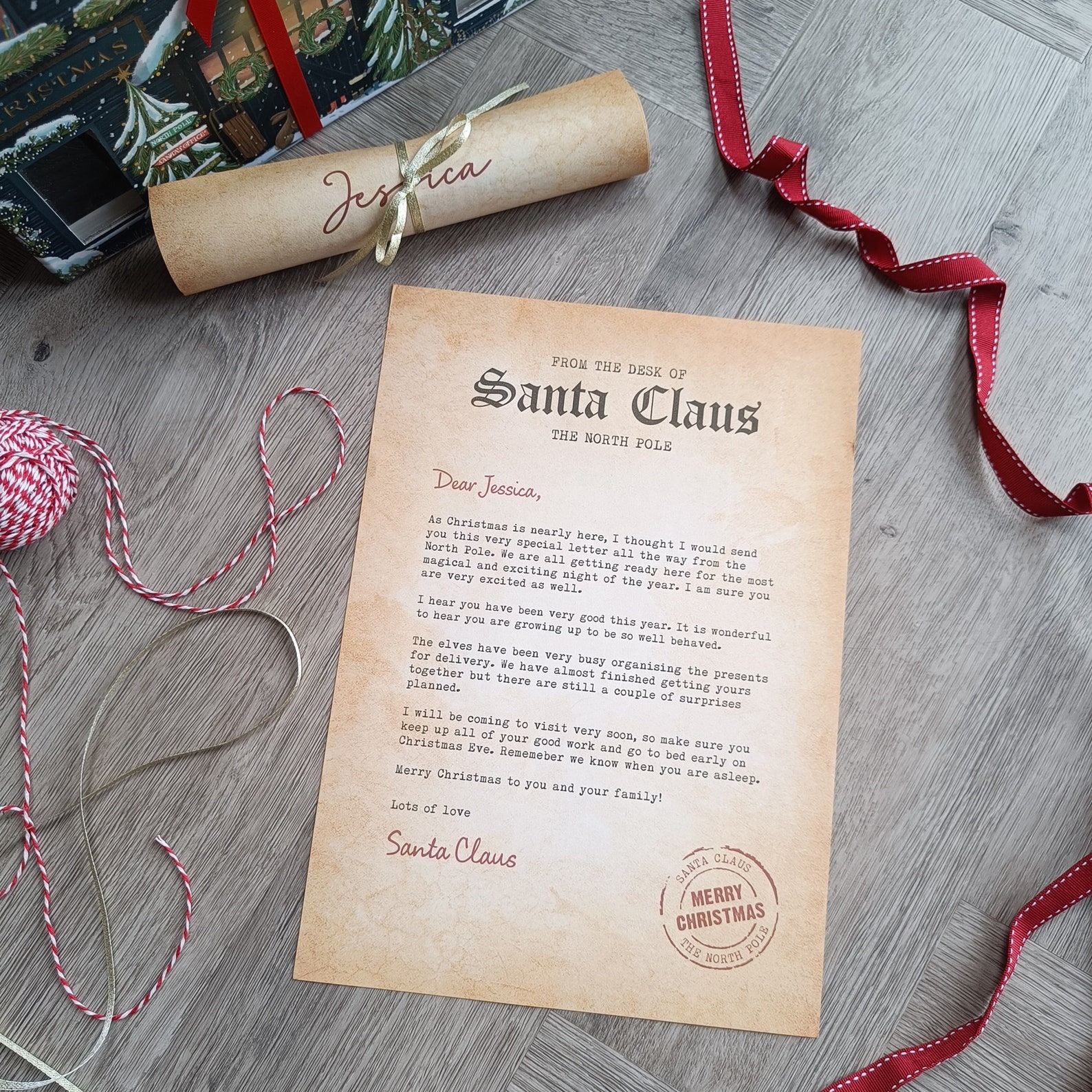 Personalised Scroll Letter From Santa Claus A4 - Etsy UK