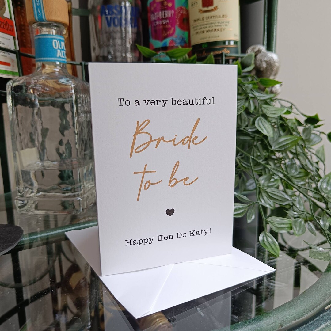 Personalised Beautiful Bride to Be Hen Do Card - Etsy