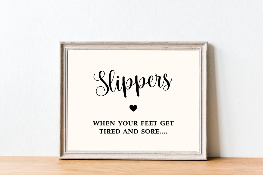 Slippers Wedding Sign A5 or A4 - Etsy UK