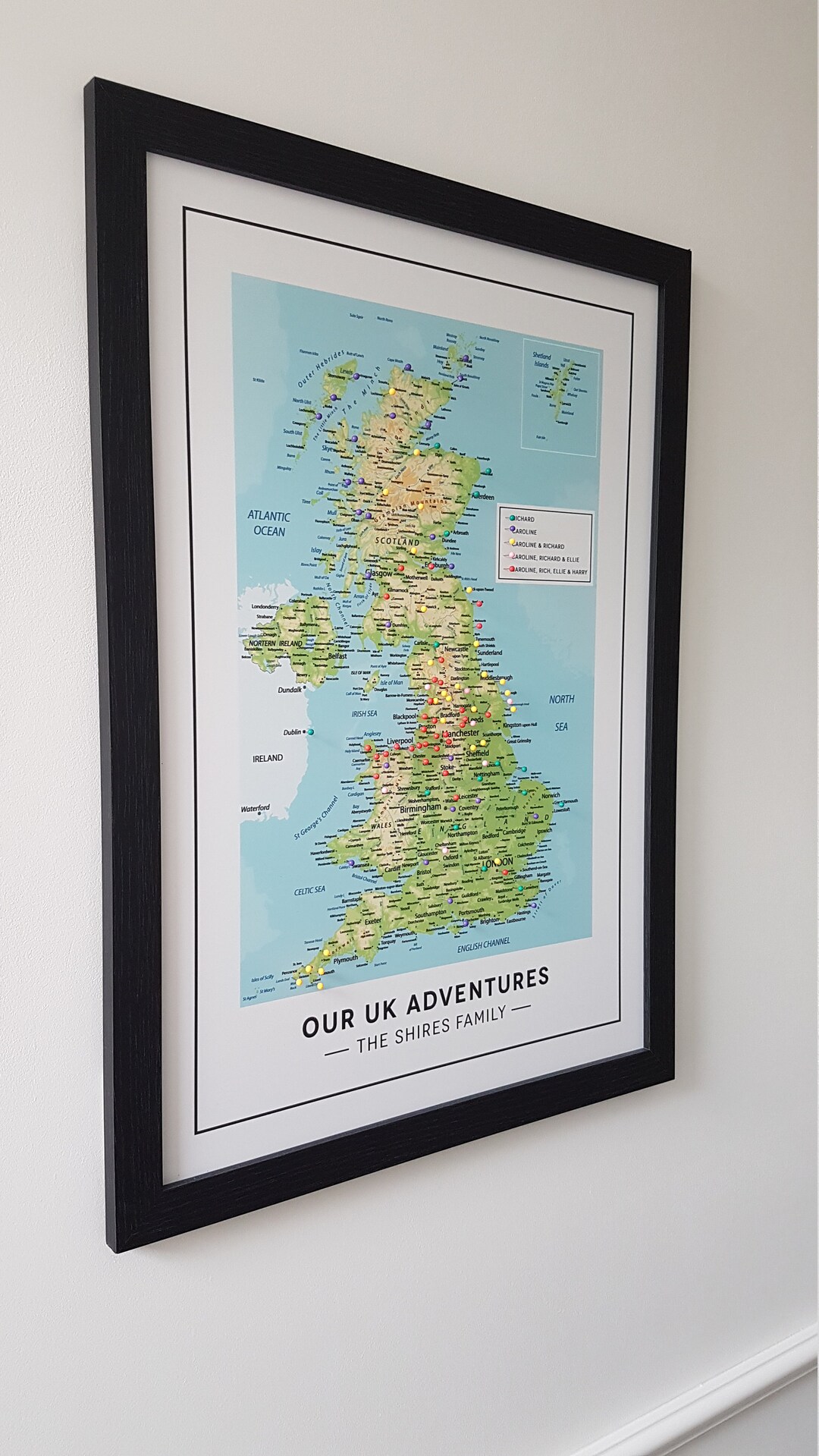 Personalised UK Travel Pin Map A2/A1/A0 - Etsy UK