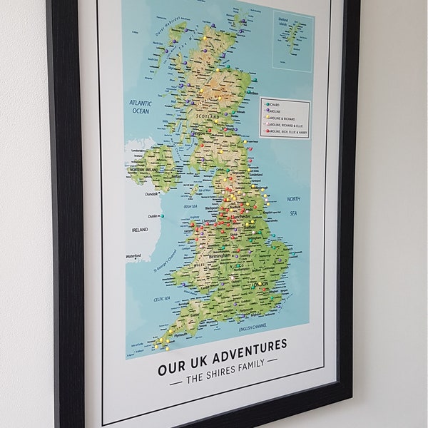 Uk Map Pin Board - Etsy UK