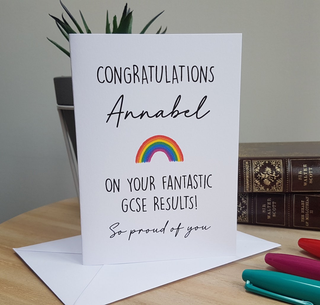 Personalised GCSE Exam Results Congratulations Rainbow Card - Etsy UK