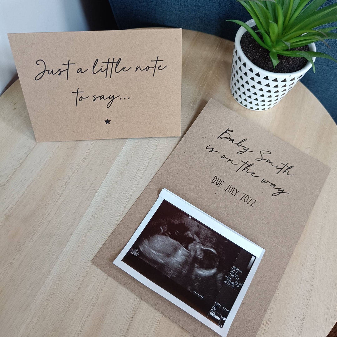 Surprise Pregnancy Announcement Card. Just a Little Note to Say. Baby ...