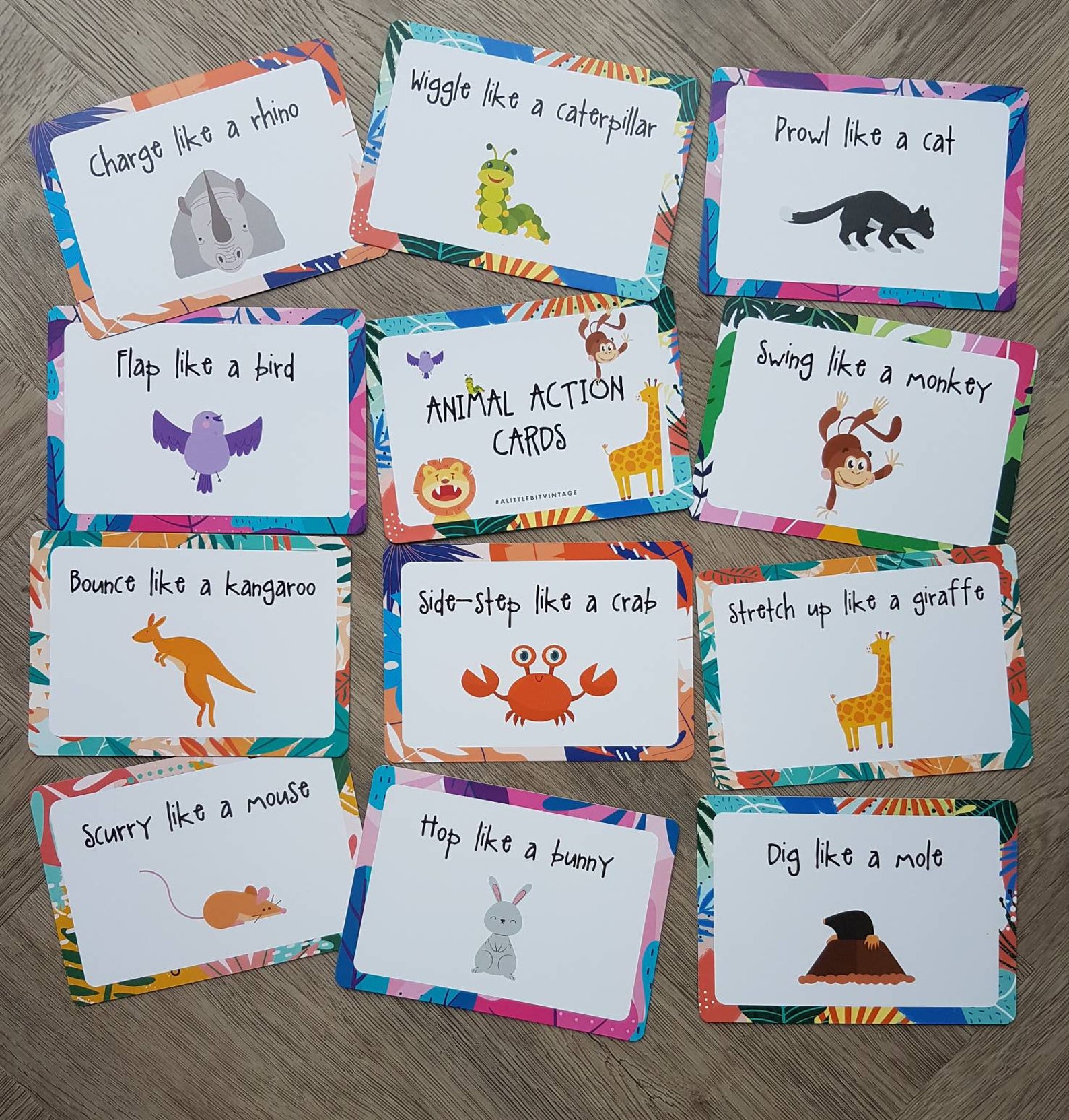 Animal Action Cards - Etsy