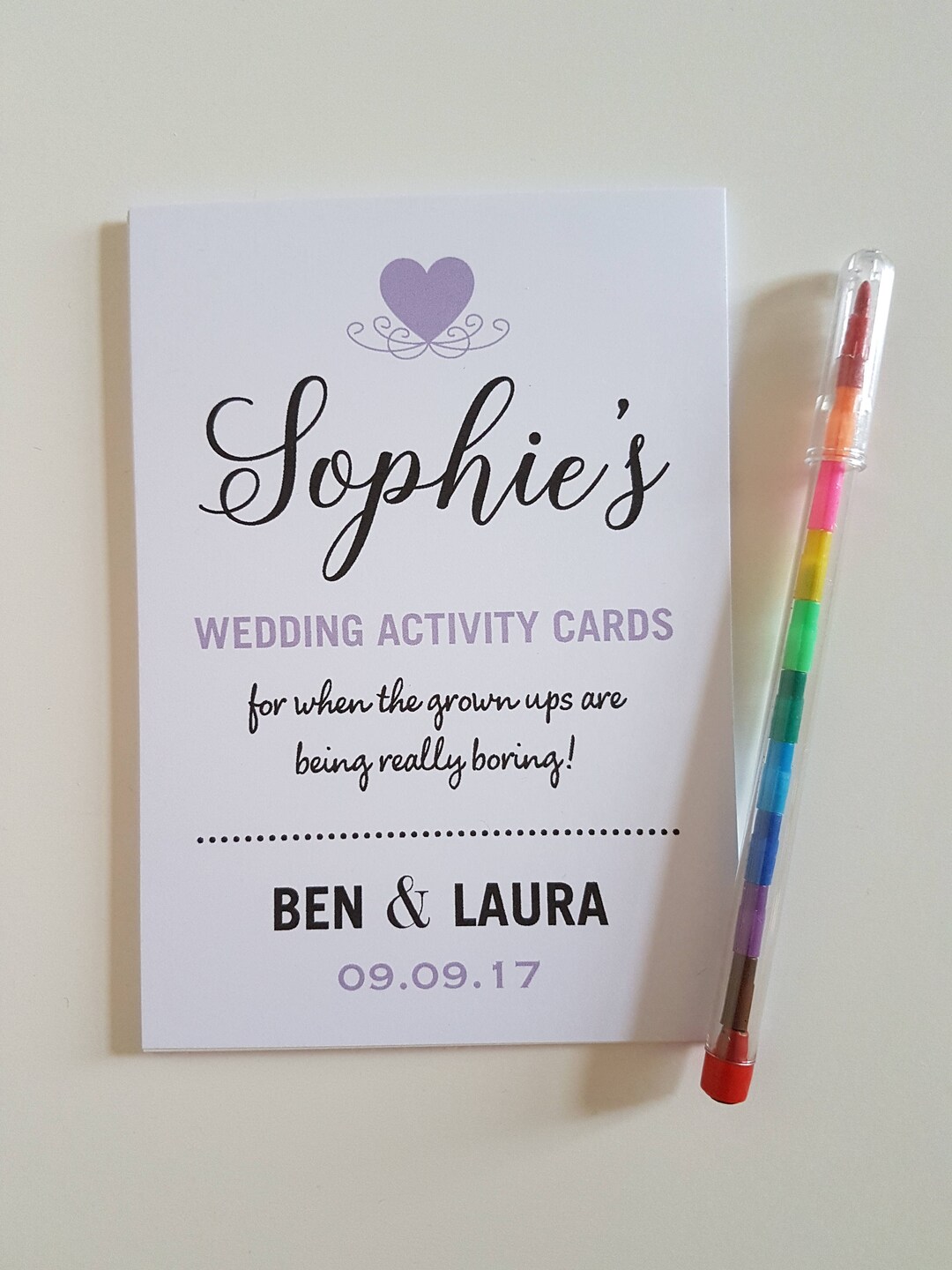 Personalised Kids Wedding Activity Cards - Etsy